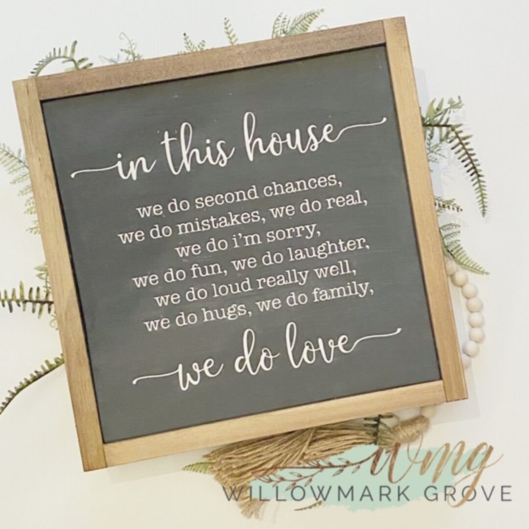In This House We Do Love Wooden Farmhouse Bathroom Sign Wedding Gift ...