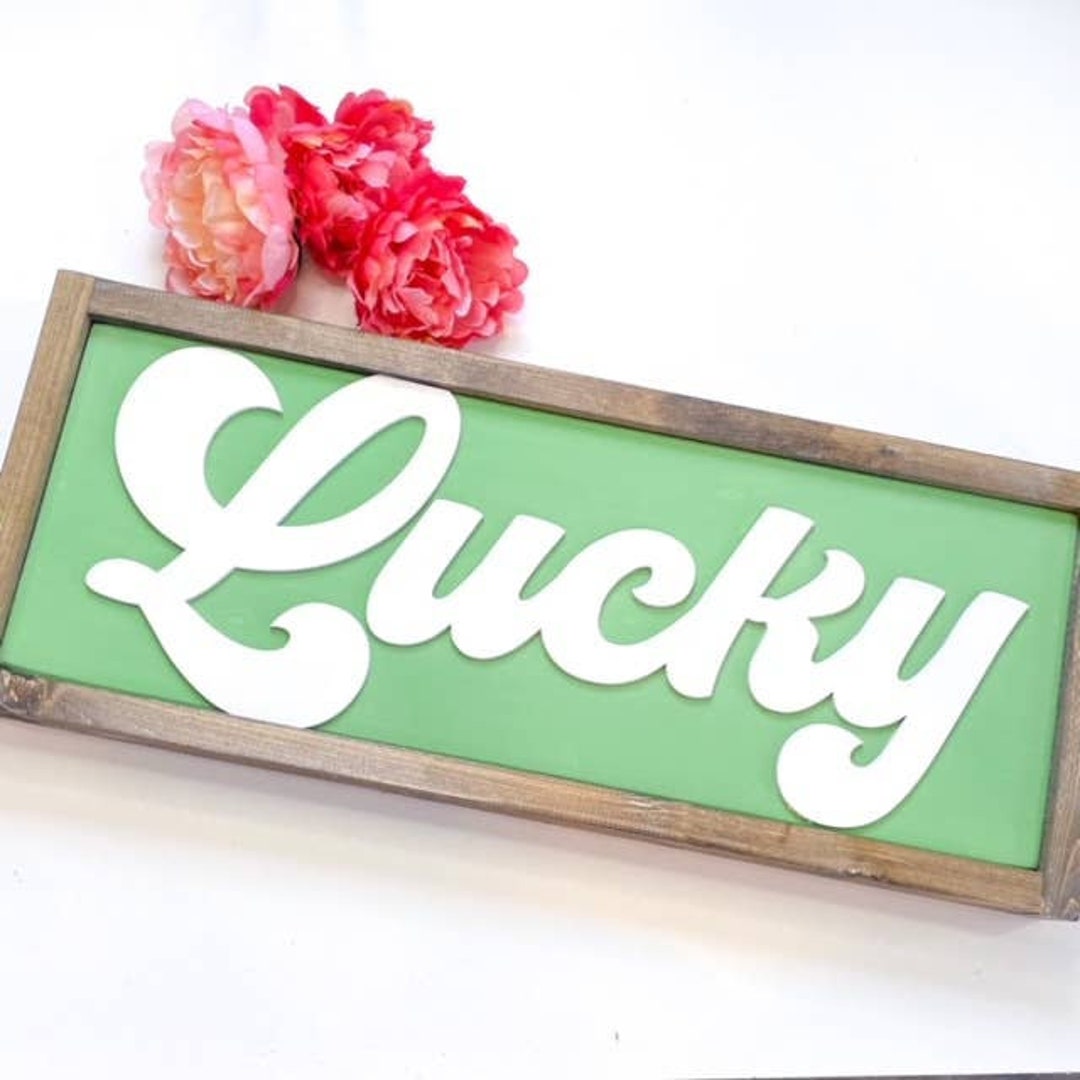 Lucky Green Handmade Wooden Sign St. Patrick's Day Decor Green Home ...