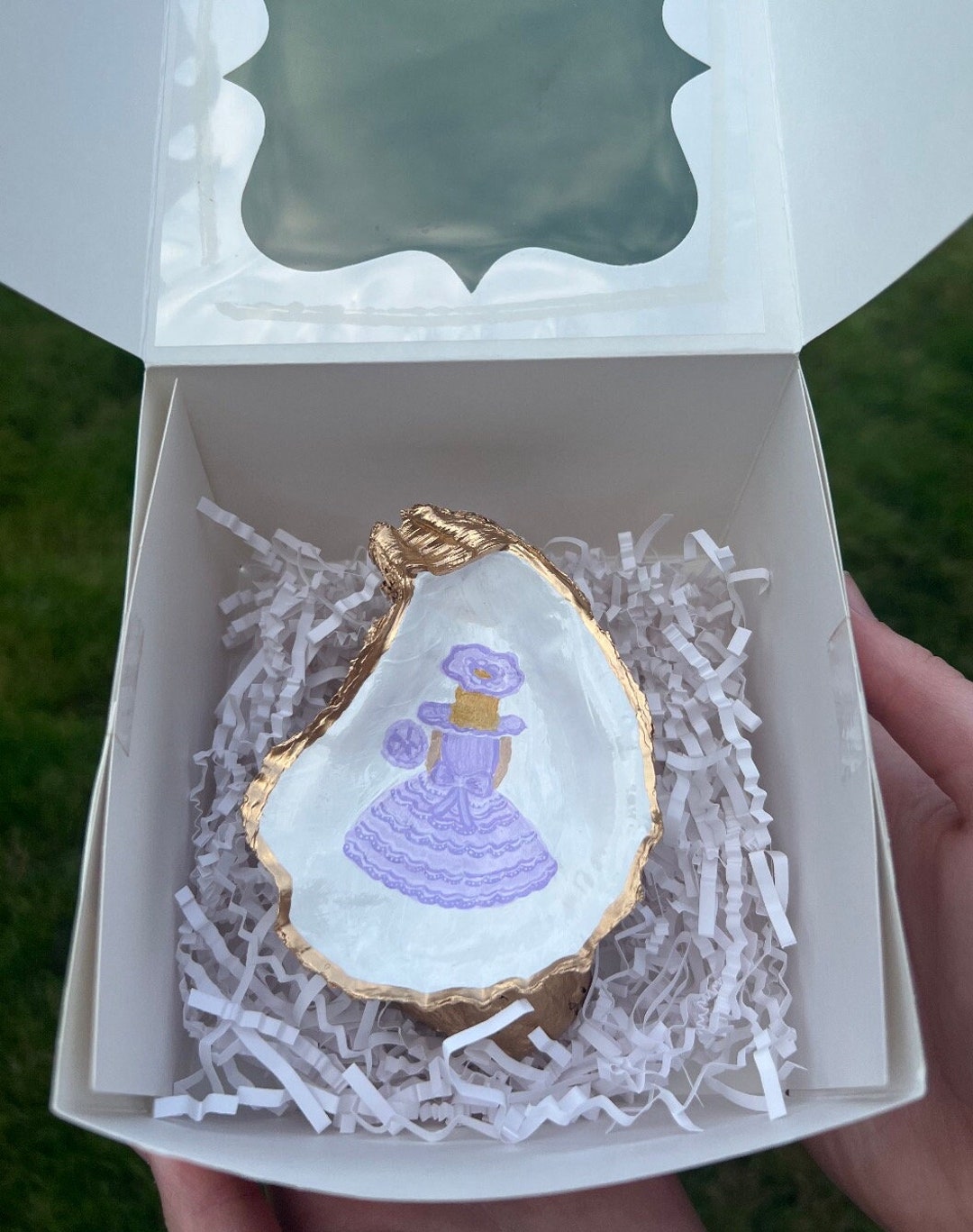 Mobile Maid Oyster Shell Ring Dish Lavender Maid - Etsy