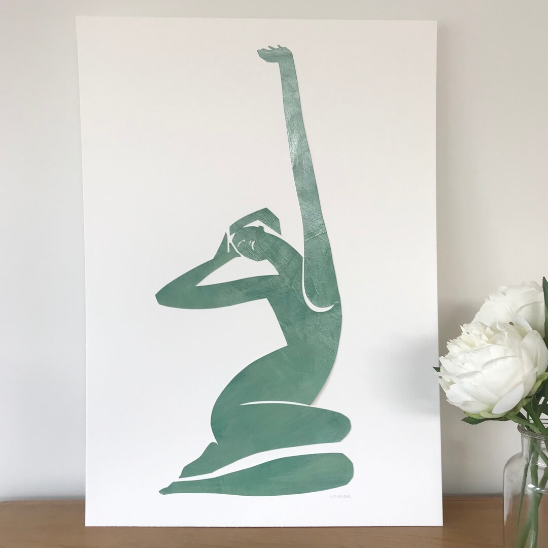 Ada in Green: Original Paper Cut-out - Etsy