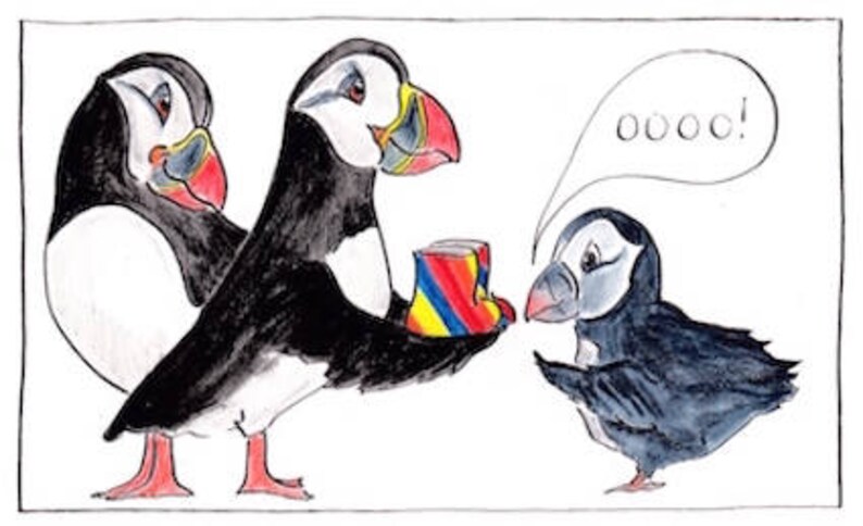 Puffin Boots Greetings Cards - Etsy