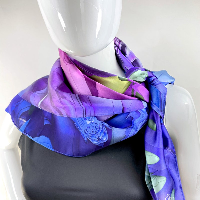 Purple Silk Scarf - Etsy