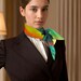 Orange & Green Silk Chiffon Scarf: Fractal Art, Sheer 20" Square - Etsy