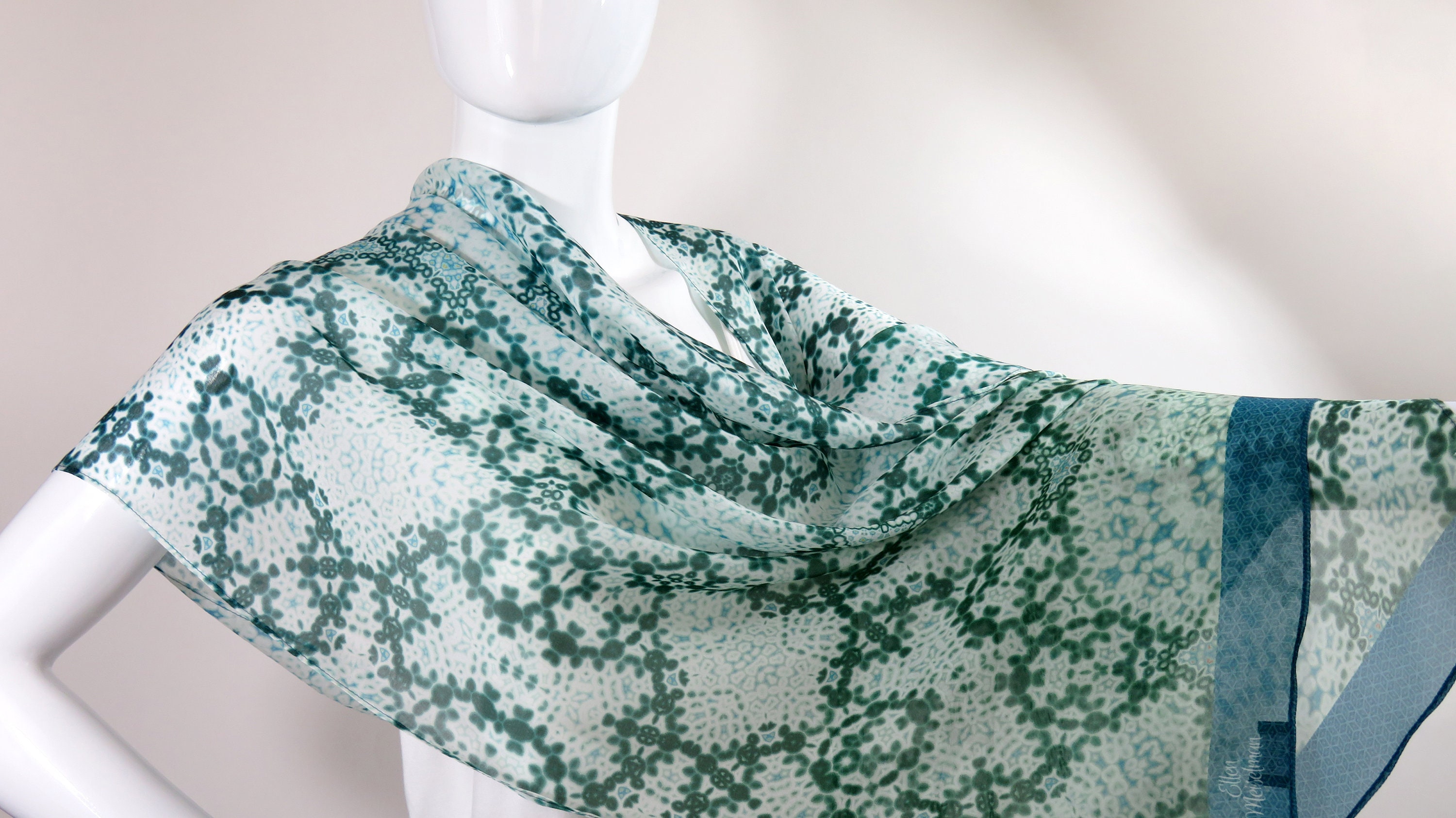 Light Green Silk Scarf Shawl Long Scarves for Women Light | Etsy