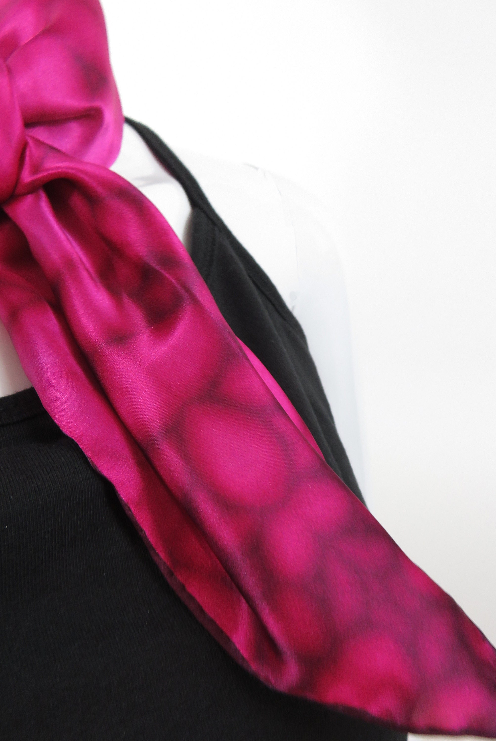 Bright Pink Silk Scarf: Fractal Design Bandana - "sinfonetta" - Etsy
