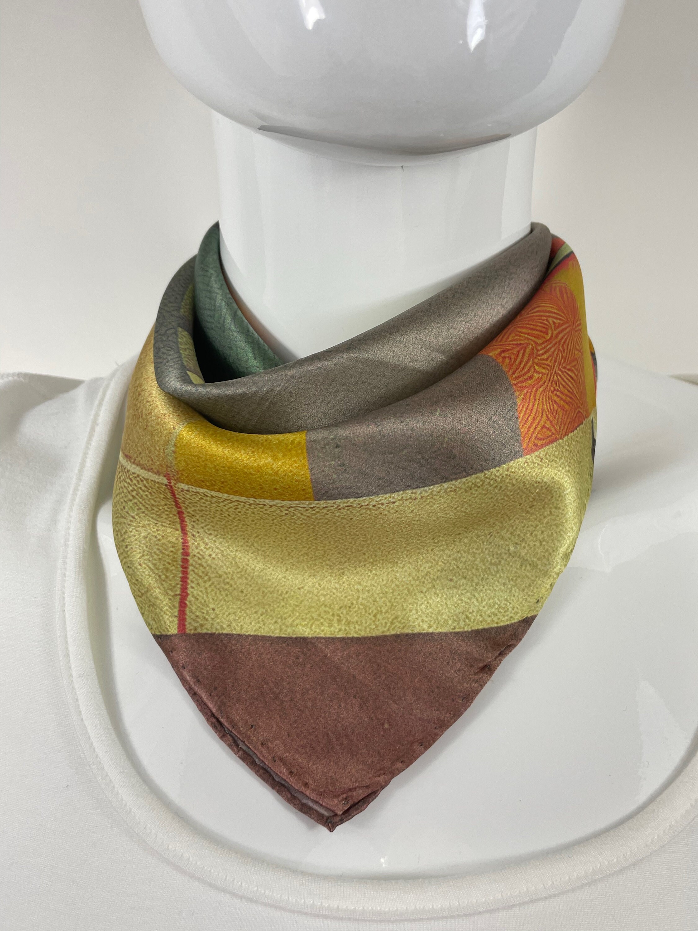 Small Silk Scarf: Fall Colors, Hand-rolled Hem - Etsy