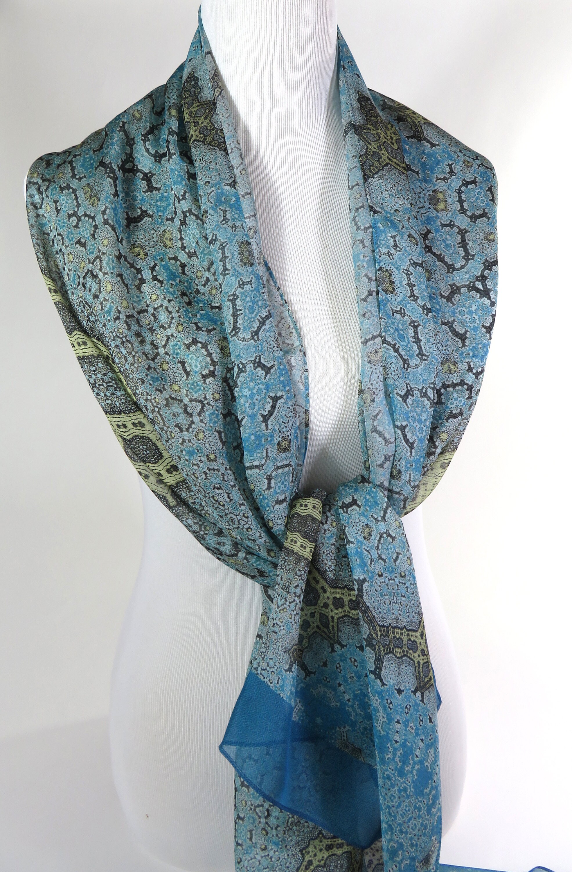 Long Silk Scarf Shawl Meditation Shawl Unique Scarves for | Etsy