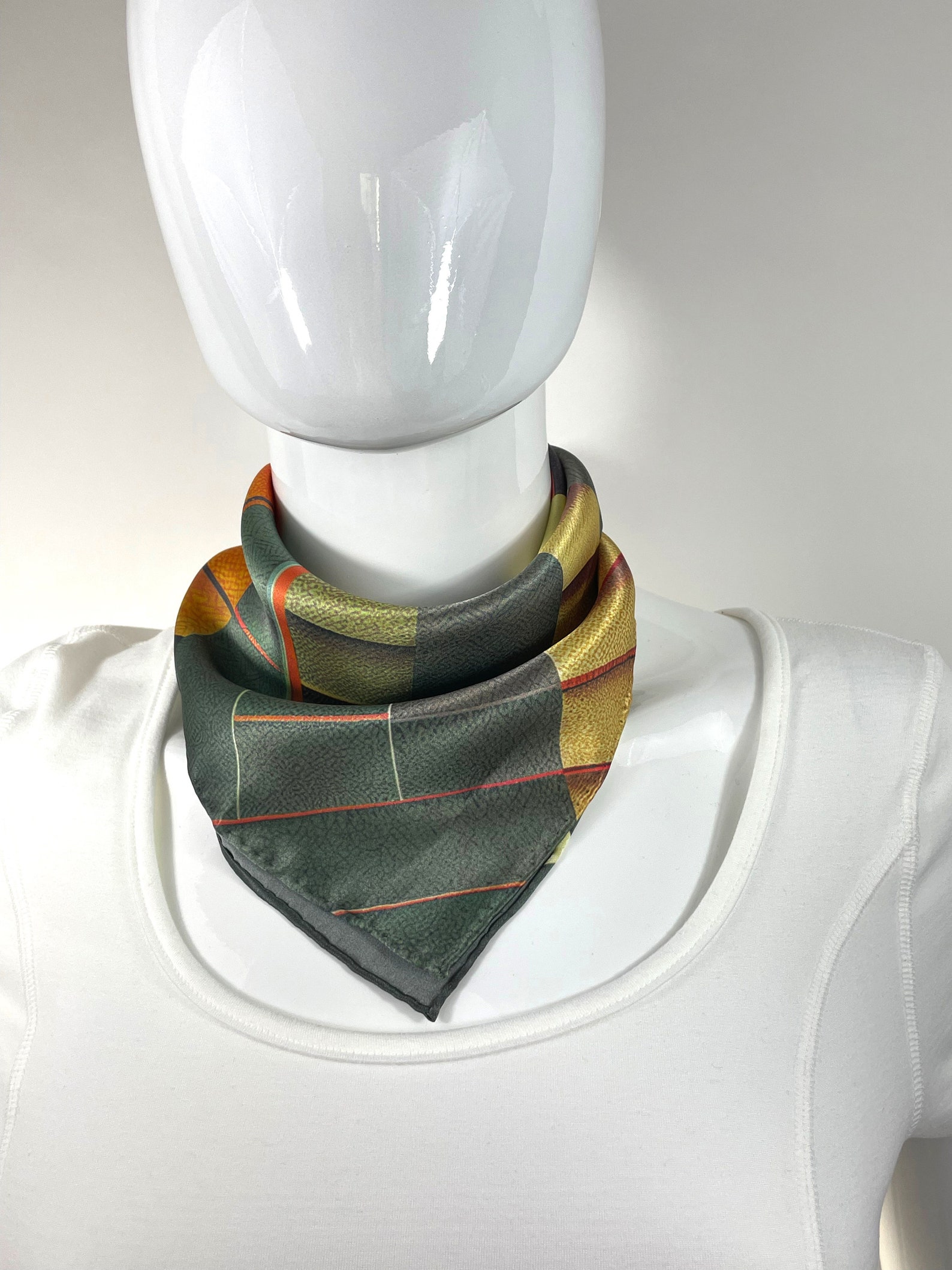 Small Silk Scarf: Fall Colors, Hand-rolled Hem - Etsy