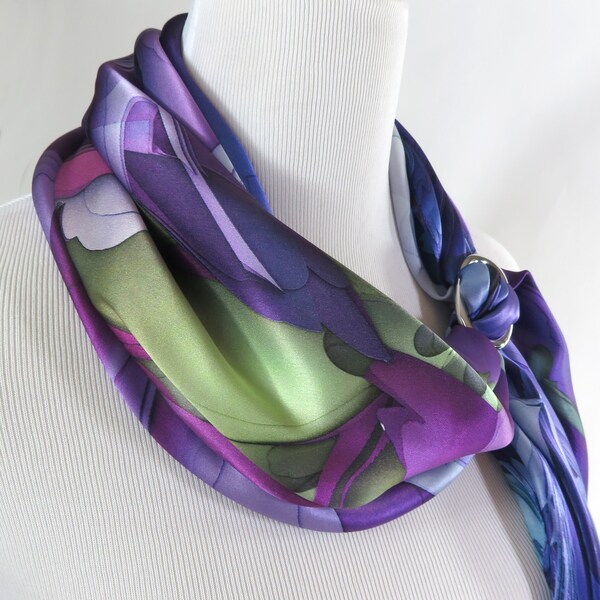 Purple Silk Scarf - Etsy
