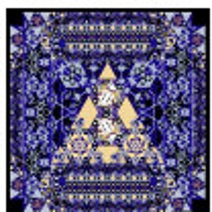 Blue Bandana, Silk-cotton Festival Scarf, Fractal Design, 26" Kerchief ...