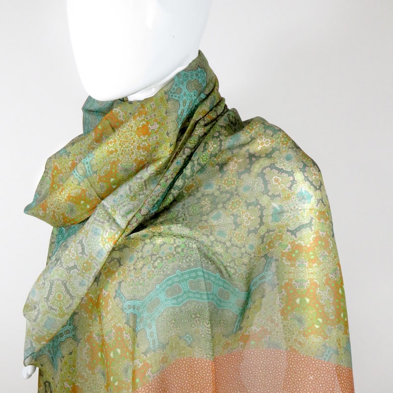 Long Silk Scarf Sage Green Silk Scarf for Woman Unique Gifts | Etsy