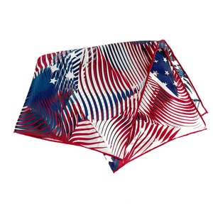 Small Red White and Blue Silk Scarf, stars and Stripes Patriotic Silk ...