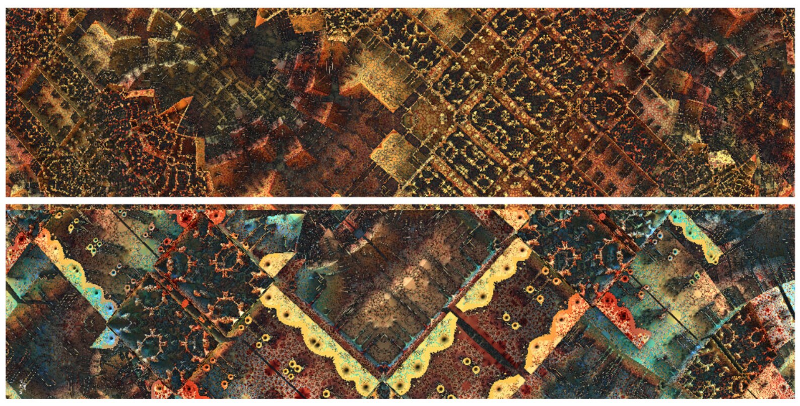 Reversible Poly-satin Festival Scarf: Fractal Patchwork Psychedelic ...