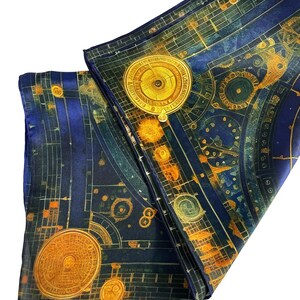 Small Dark Blue Silk Scarf, "celestial Map" - Etsy