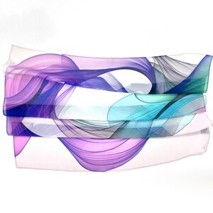 Purple, Blue Green Sheer Silk Bandana - Etsy
