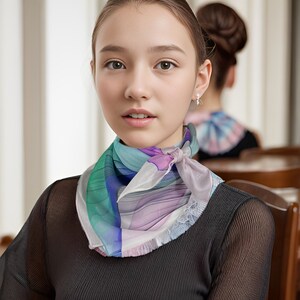 Purple, Blue Green Sheer Silk Bandana - Etsy