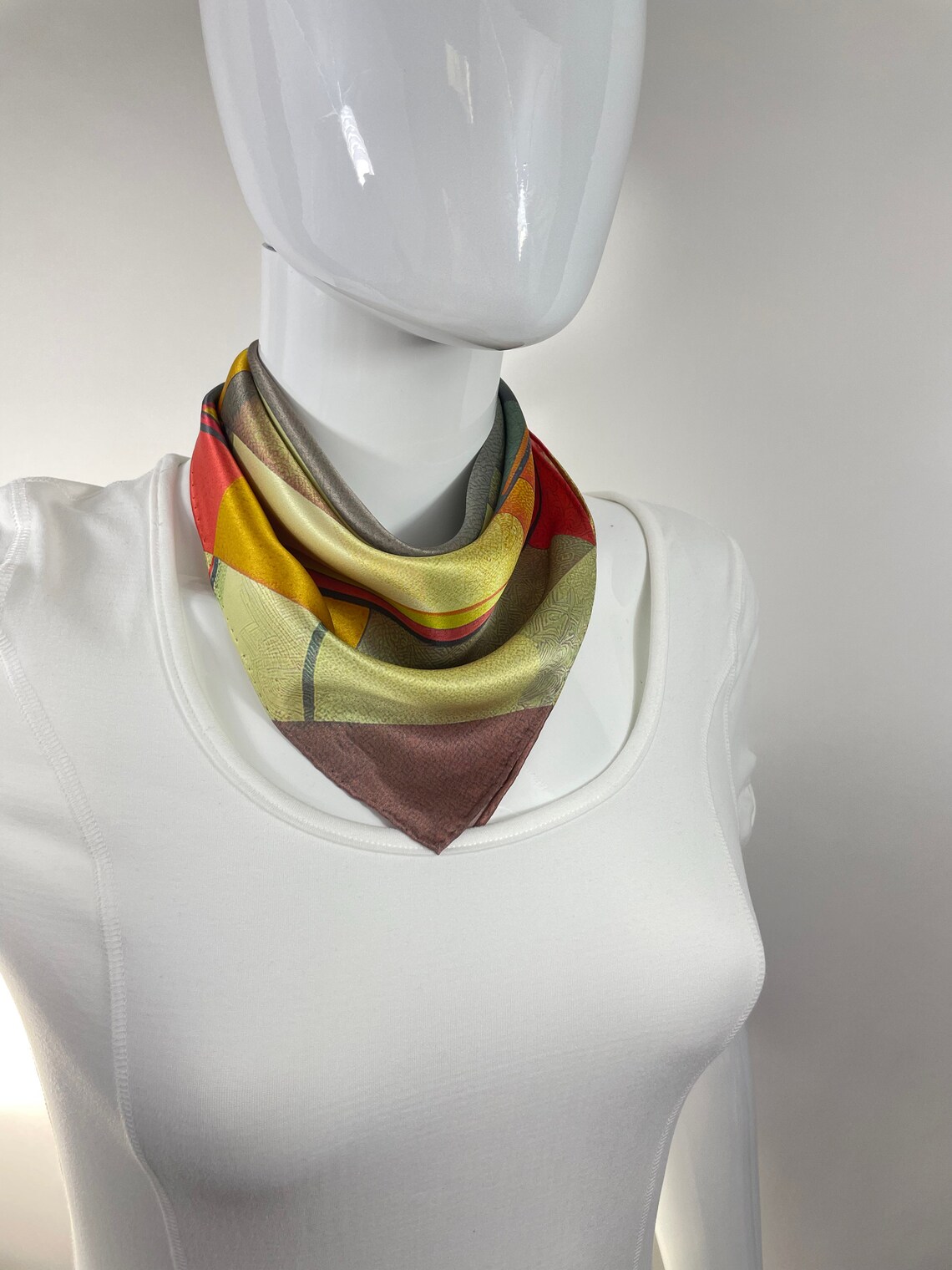 Small Silk Scarf: Fall Colors, Hand-rolled Hem - Etsy