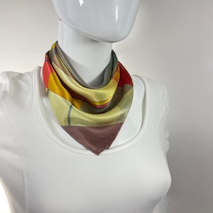 Small Silk Scarf: Fall Colors, Hand-rolled Hem - Etsy