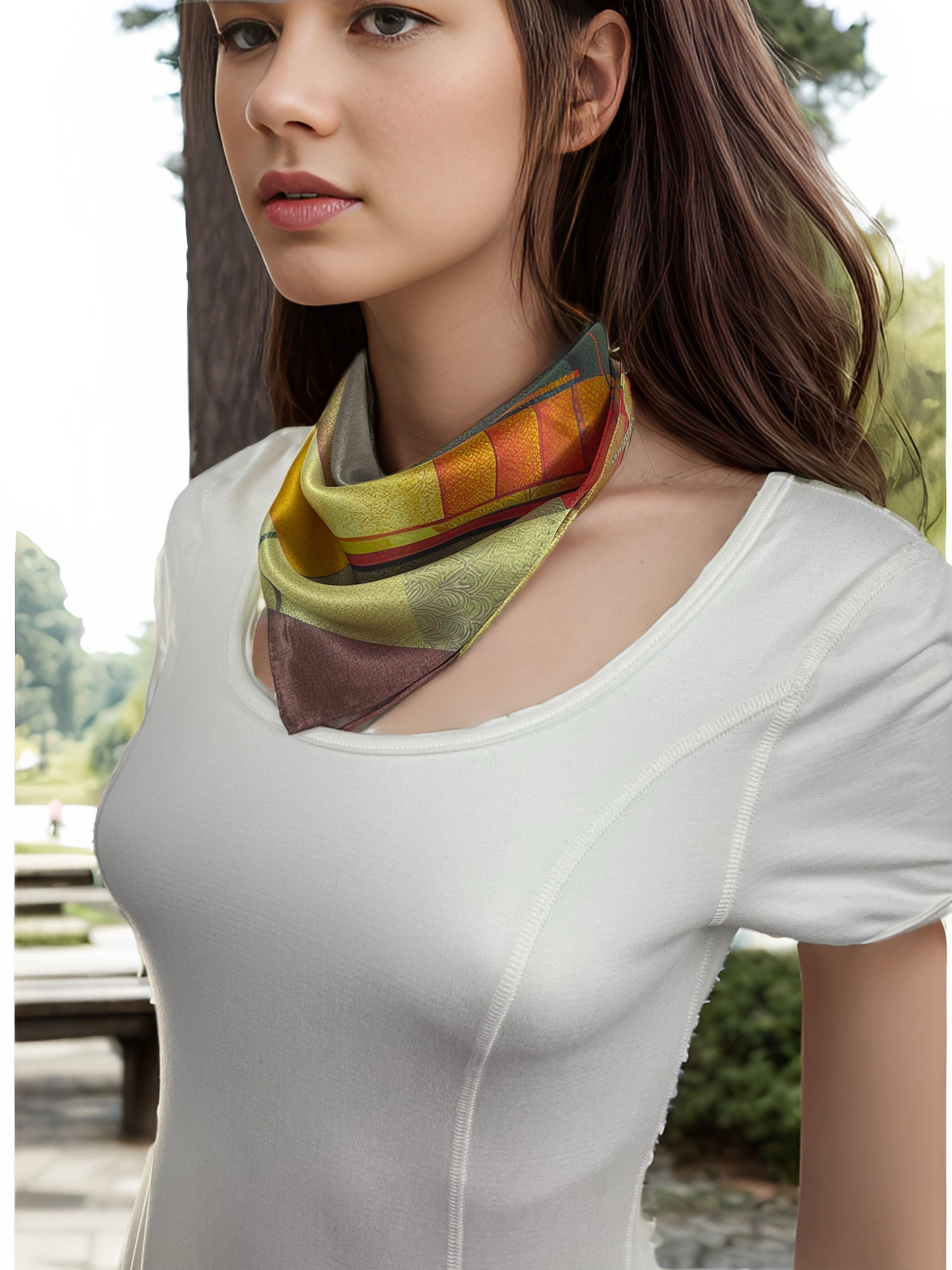 Small Silk Scarf: Fall Colors, Hand-rolled Hem - Etsy