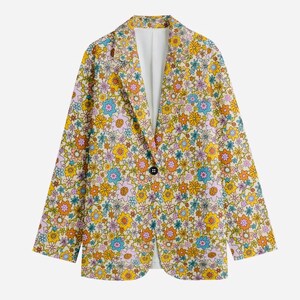 Flower Power Blazer; Funky Colorful Floral Jacket; Retro; Fun Jacket - Etsy