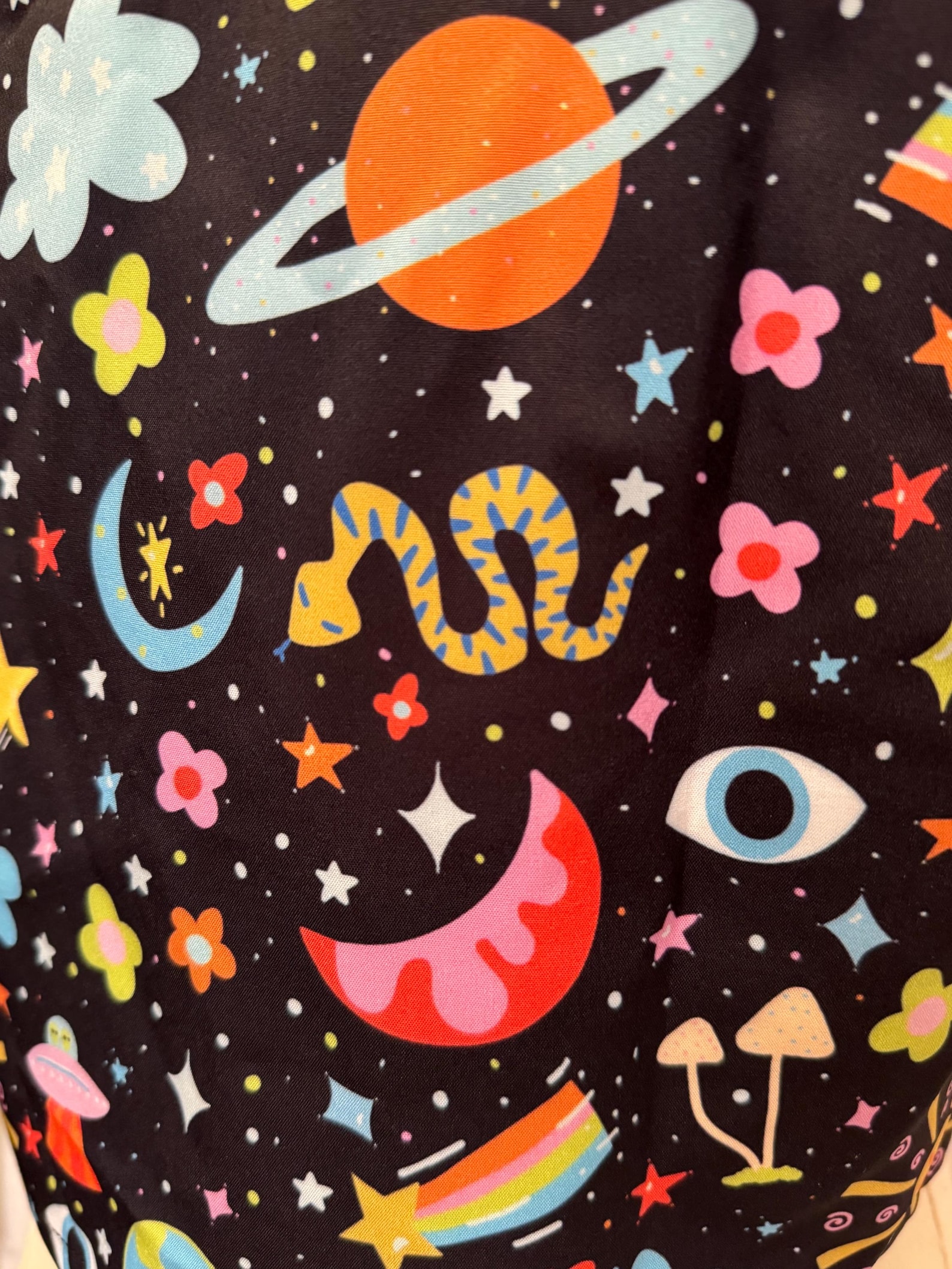 Cosmic Crop Top: Psychedelic Space Print Button-down Shirt - Etsy
