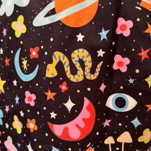 Cosmic Crop Top: Psychedelic Space Print Button-down Shirt - Etsy