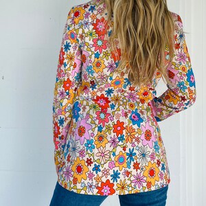 Flower Power Blazer; Funky Colorful Floral Jacket; Retro; Fun Jacket - Etsy