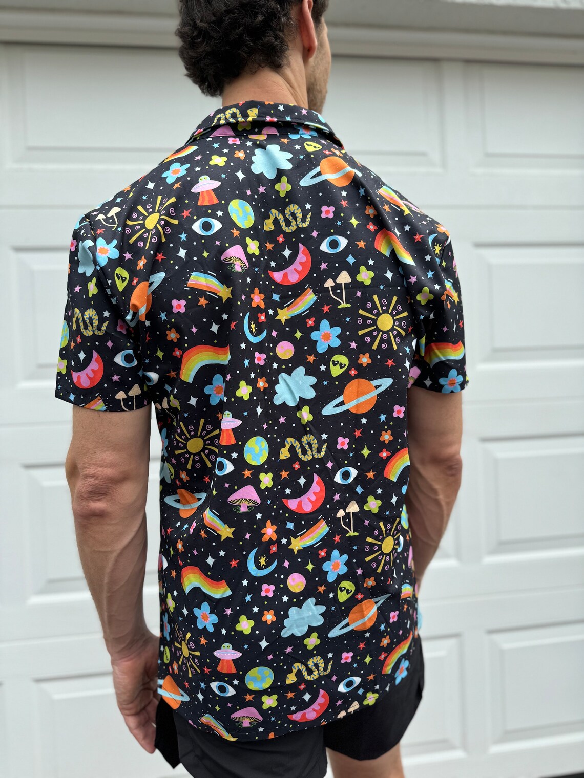 Cosmic Button-up Shirt: Planets, Rainbows, Stars, Ufos - Etsy