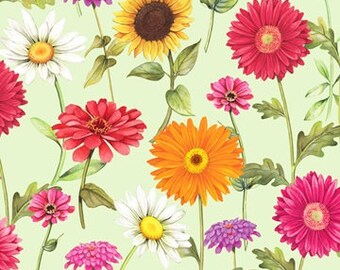 Australia Floral Fabric My Australian Backyard Flowers Large by Vicki ...