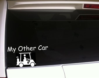 Golf Cart Guy Decal for Car Window Golfing Heartbeat Lifeline Decal ...