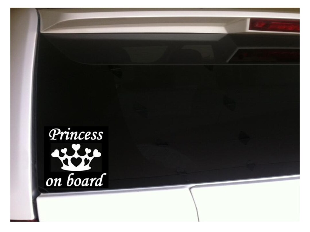 Princess on Board Car Decal Vinyl Sticker 6 Tiara Pink - Etsy