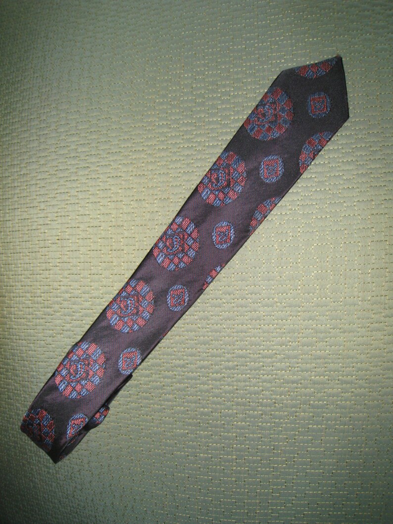 1950s Vintage Black Patterned Necktie - Etsy