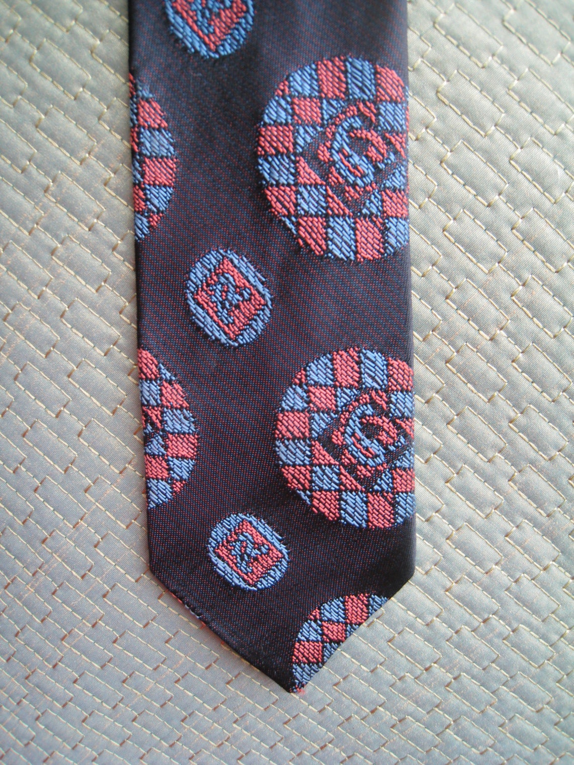 1950s Vintage Black Patterned Necktie - Etsy