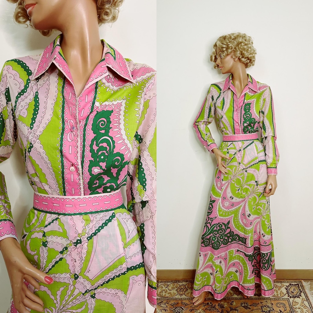 1970s Emilio Pucci Skirt and Blouse Set - Vintage Designer Maxi Set ...
