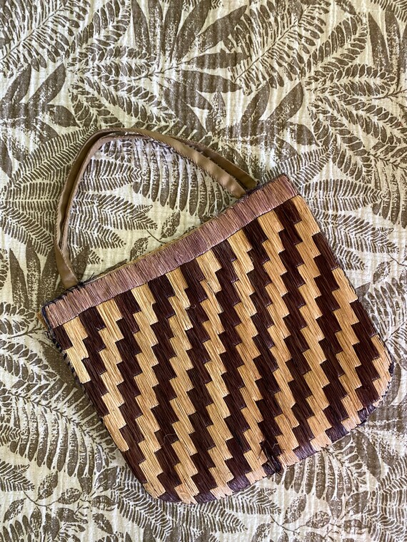 1940s Woven Grass Purse - Gem