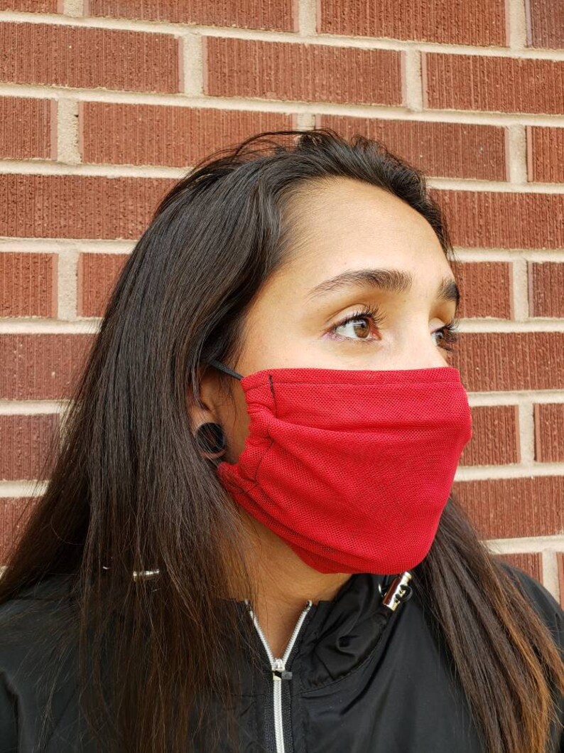 Cara De Malla Roja Transpirable Que Cubre La Delgada Ligera Etsy
