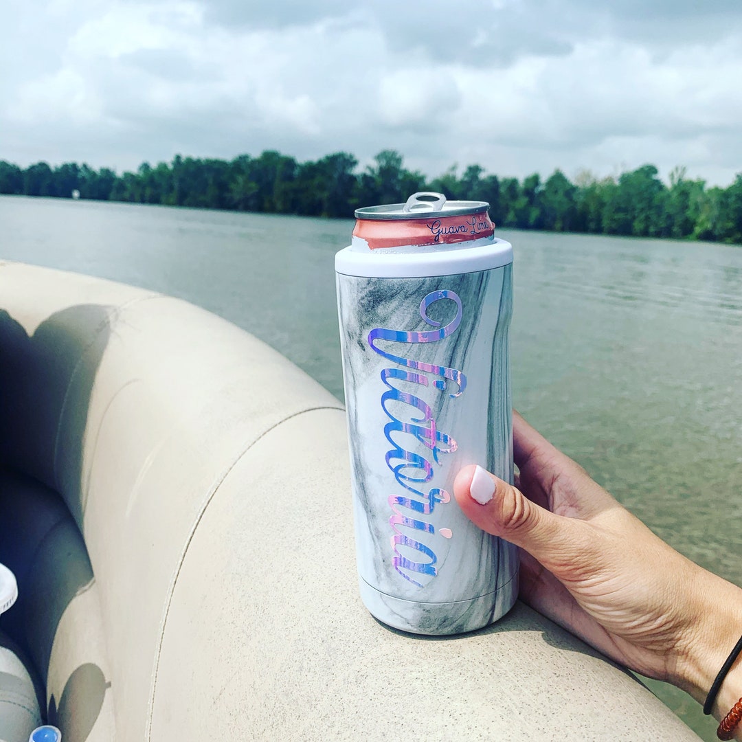 Cursive Name Decal for Slim Can Cooler / Name Decal / Skinny Can Holder ...