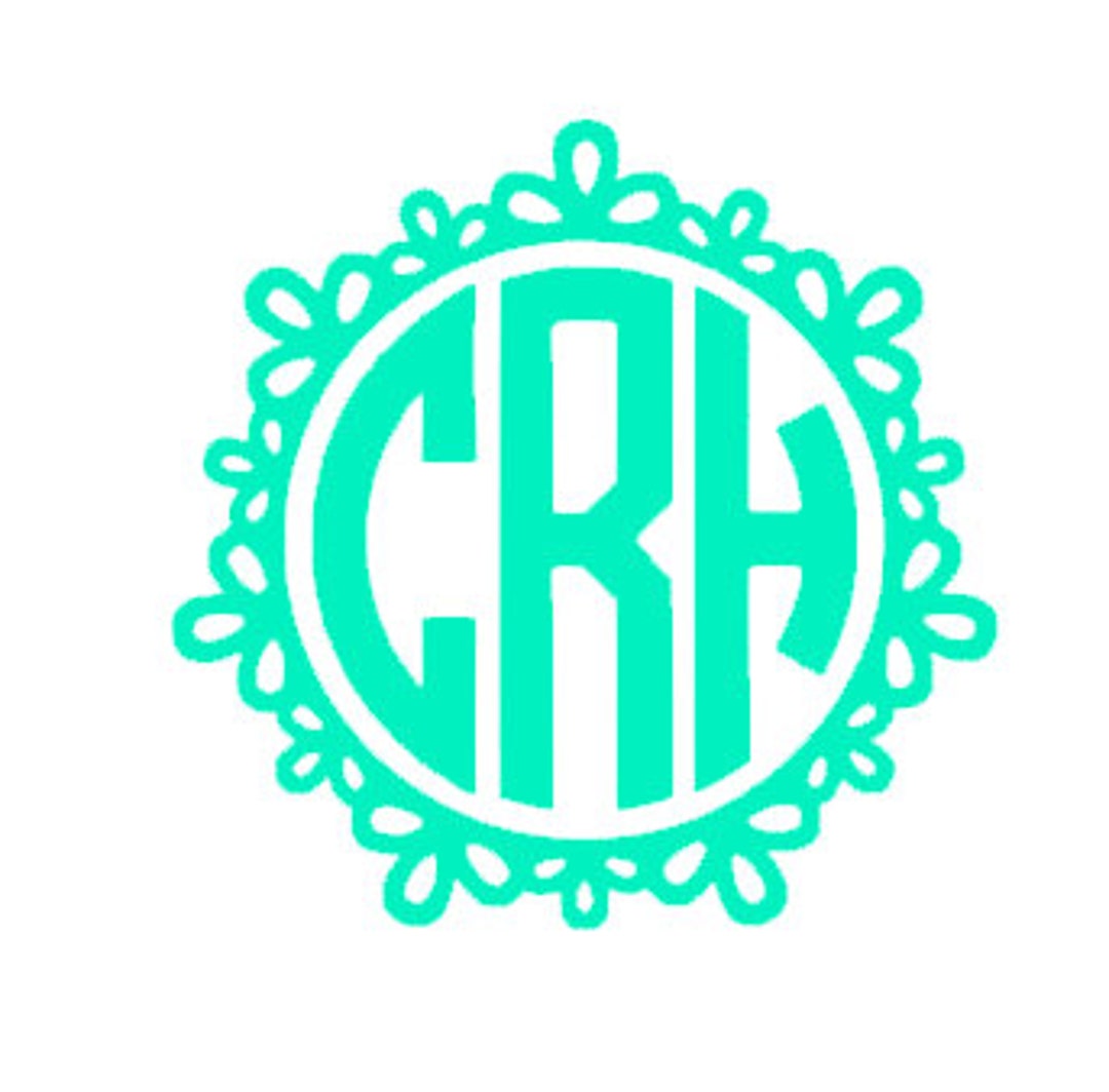 Circle Monogram Decal - Etsy
