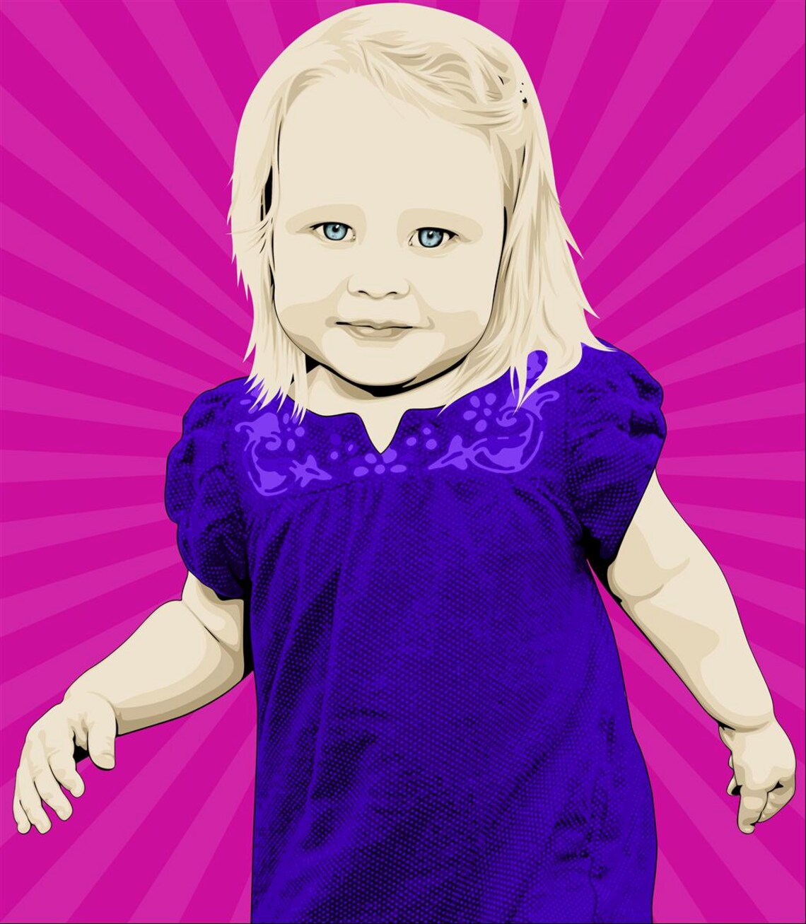 Custom Portraits for Kids-custom Gift for Girls-portrait for Girls Room ...