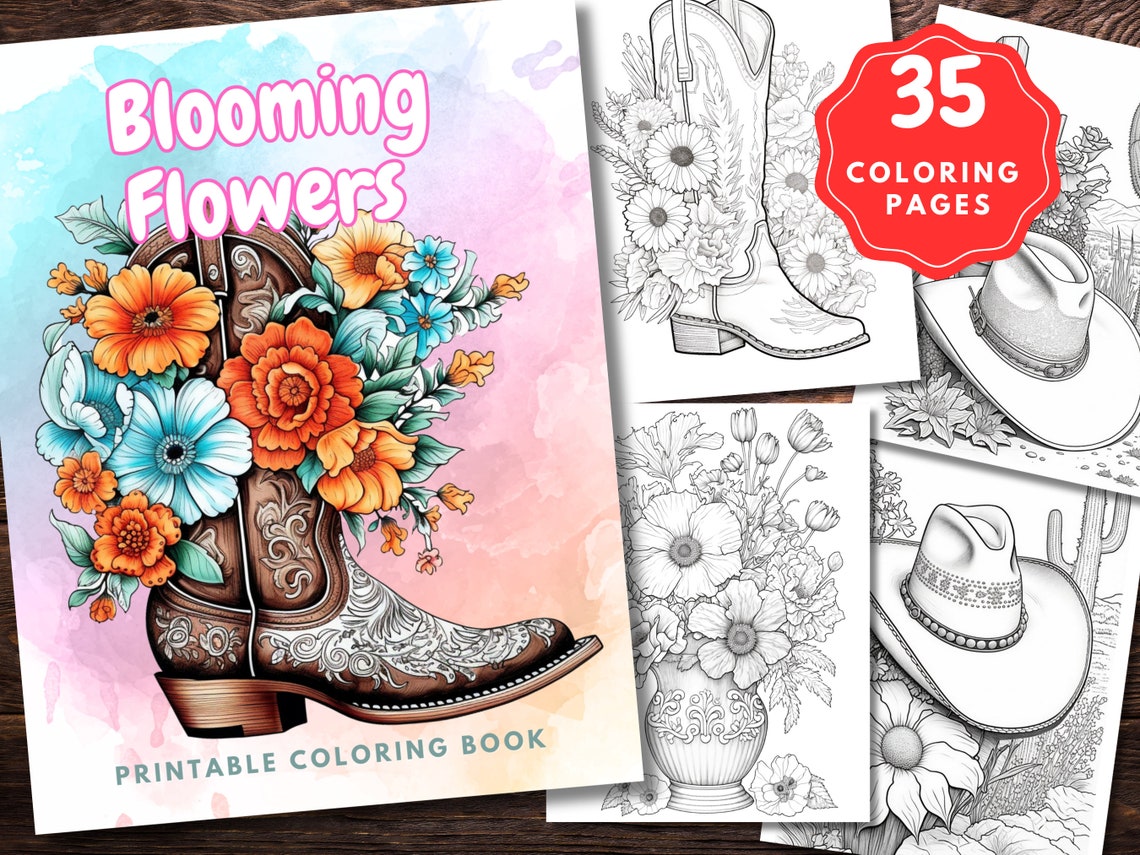 Printable Pdf | Floral Coloring Page | Pdf Download | Flower Coloring ...