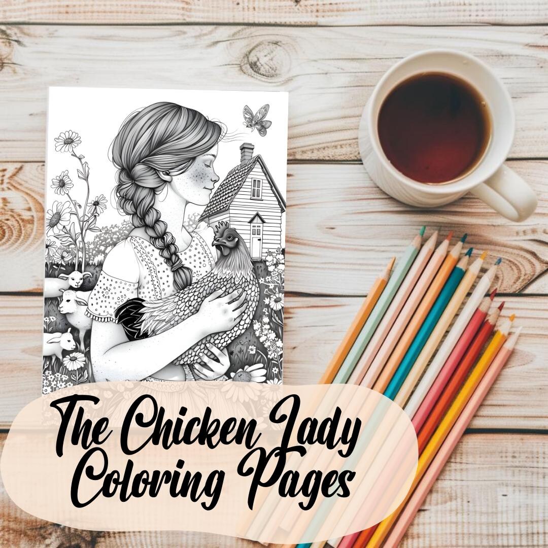 Chicken Lady Coloring Pages, Chicken Coloring Pages, Farm Coloring ...