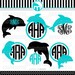Dolphin SVG Cut Files Monogram Frames for Vinyl Cutters, Screen ...