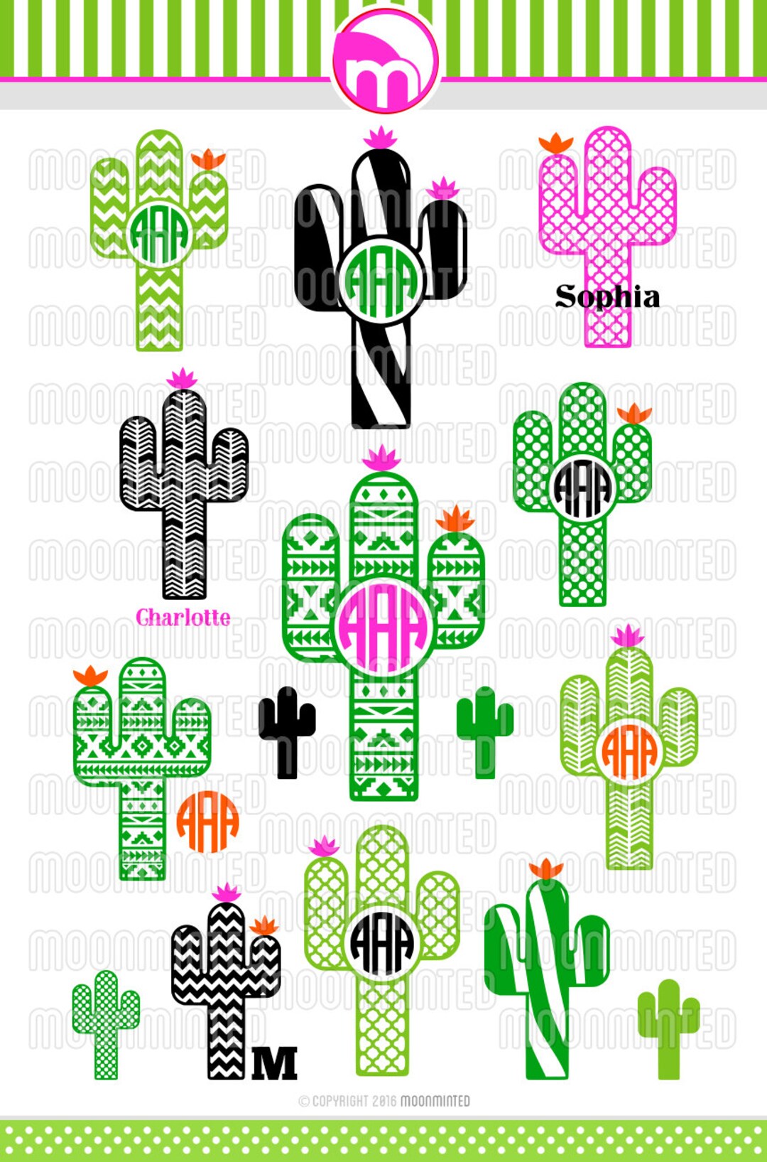 Cactus SVG Cut Files Monogram Frames for Vinyl Cutters - Etsy UK