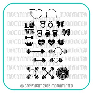 Weightlifting Fitness SVG Cut Files Monogram Frames for - Etsy