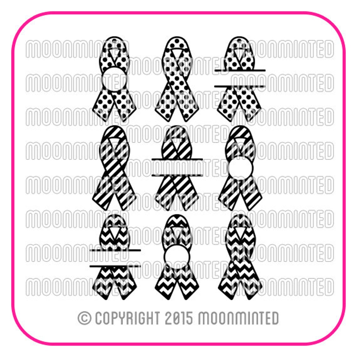 Awareness Ribbons SVG Cut Files Monogram Frames for Vinyl | Etsy