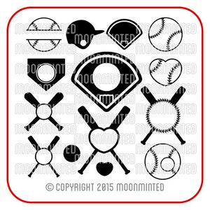 Baseball SVG Cut Files Monogram Frames for Vinyl Cutters - Etsy