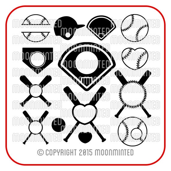 Baseball SVG Cut Files Monogram Frames for Vinyl Cutters - Etsy