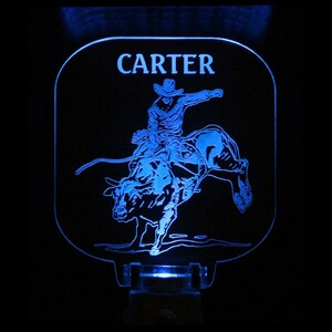 Bull Rider Rodeo Personalized Night Light - Etsy