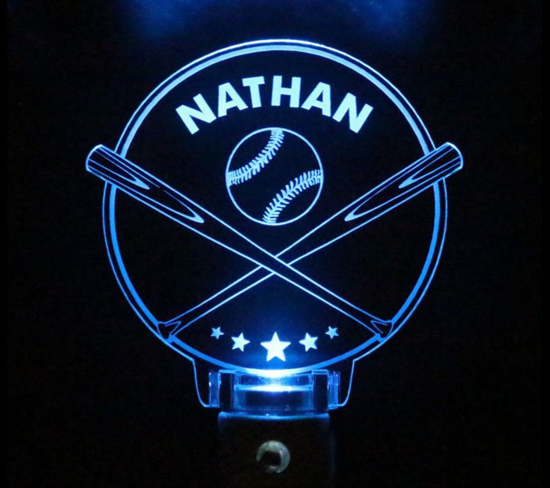 Baseball Night Light, Personalize and Choose Color, Wall Plug In - Etsy