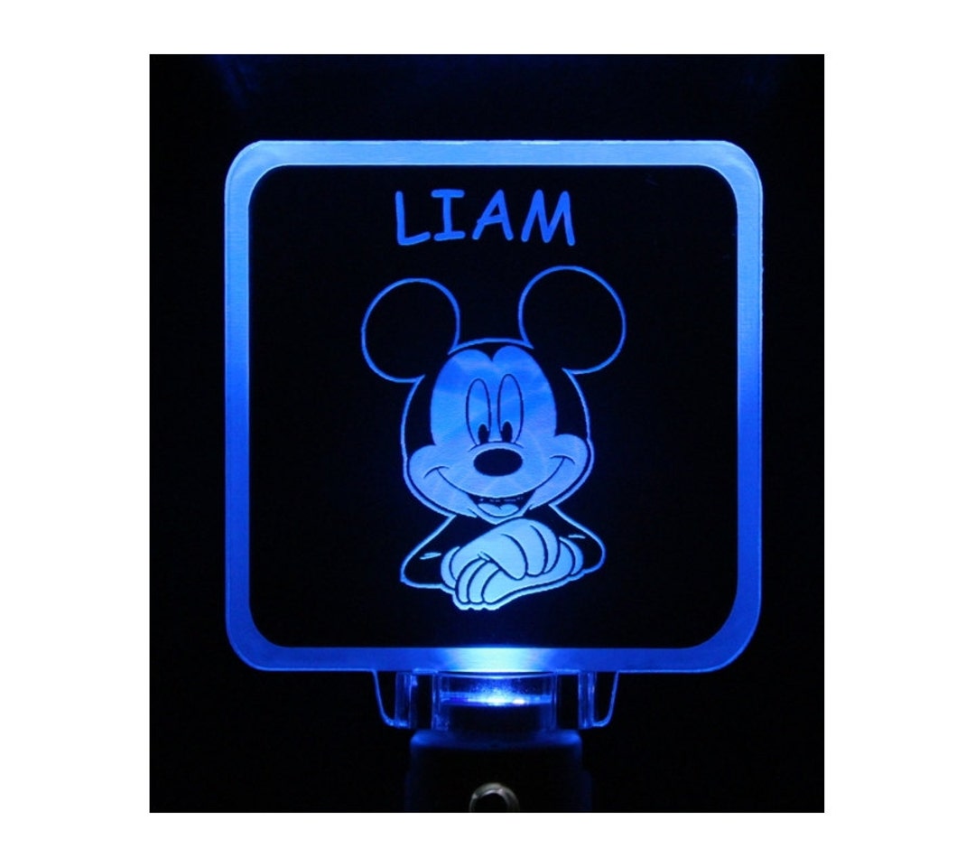 Mickey Mouse Night Light, Personalized, Kids Gift, Wall Plug In, Choose ...
